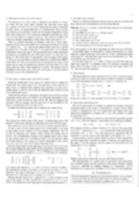 Solution Linear Algebra Cheat Sheet Studypool