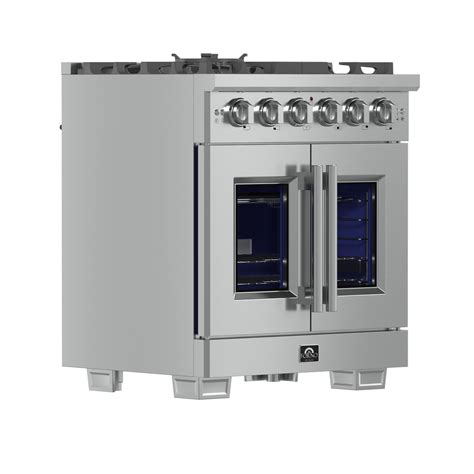 Forno Capriasca 30 Inch Freestanding French Door Gas Range 4 Burners