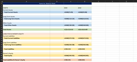 How To Create A Balance Sheet In Excel
