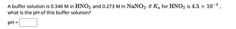 Solved A Buffer Solution Is M In HNO And M In Chegg