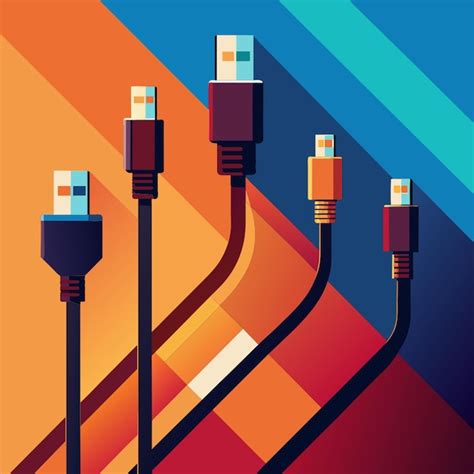 Premium Vector Usb Cables Vector Illustration Flat 2