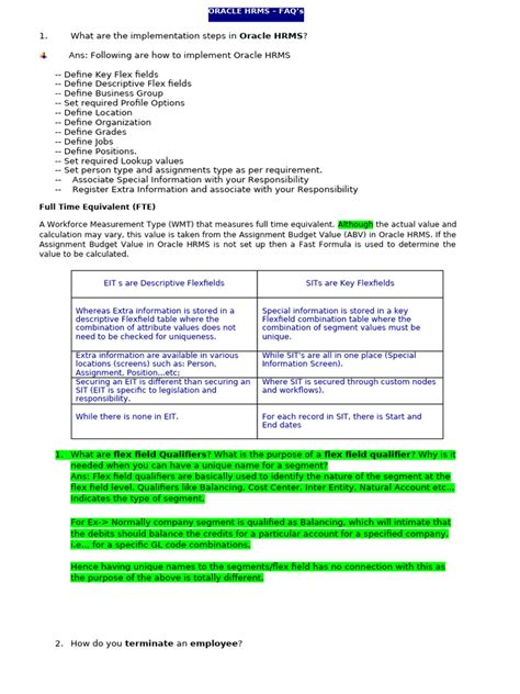 faq s oracle hrms pdf employment payroll