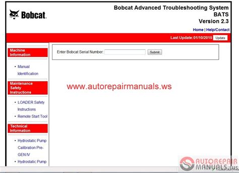 Free Auto Repair Manual Bobcat Advanced Troubleshooting System BATS V 2 3 11 2015 Full