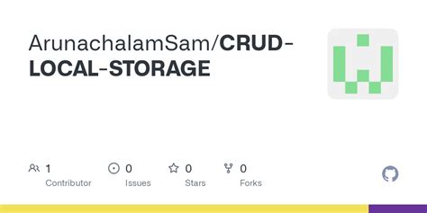 Github Arunachalamsamcrud Local Storage