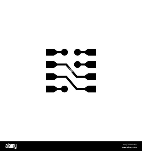 Chip Circuit Links Circuit Board Electrical Contacts Flat Vector