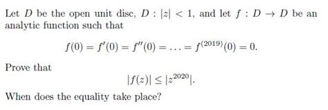 solved → d be an let d be the open unit disc d 2