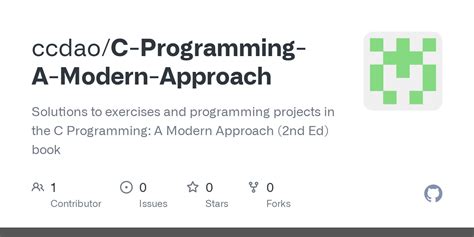 GitHub Ccdao C Programming A Modern Approach Solutions To Exercises And Programming Projects
