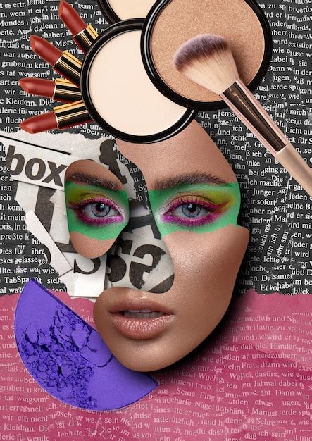 Cheerful Makeup Collage Premium Photo