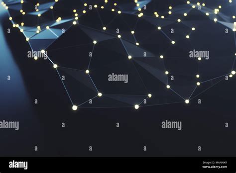 3d Rendering Abstract Futuristic Connection Lines And Glowing Dots