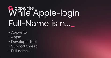 While Apple Login Full Name Is Not Getting Fetched Threads Appwrite