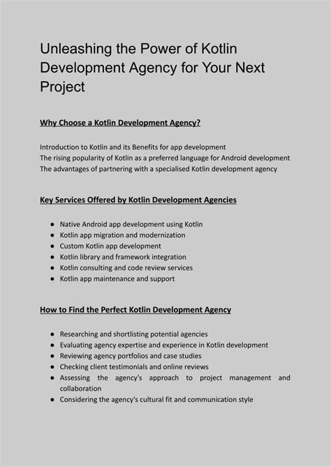 Ppt Unleashing The Power Of Kotlin Development Agency For Your Next