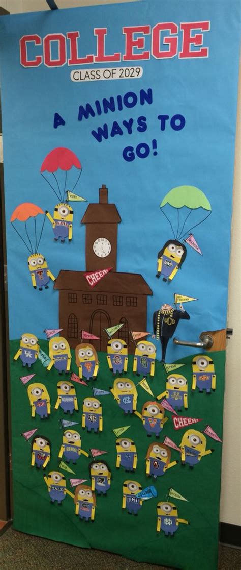College Week Teacher Classroom Door Decor Minions College A Minion