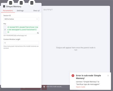 Error In Sub Node ‘simple Memory‘ Help Me Build My Workflow N8n Community