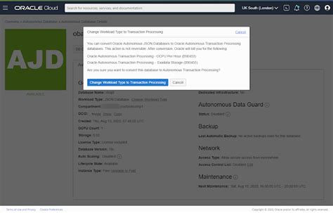 Oracle Cloud Autonomous JSON Database AJD Create Service DB Exam Study