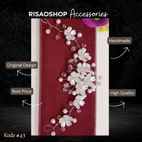 Jual Headpiece Bando Bandana Manik Manik Mahkota Tiara Rambut