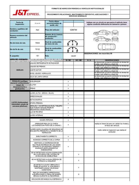 Auditoria Vehicular Alan Pdf Industria Automotriz Tecnología De