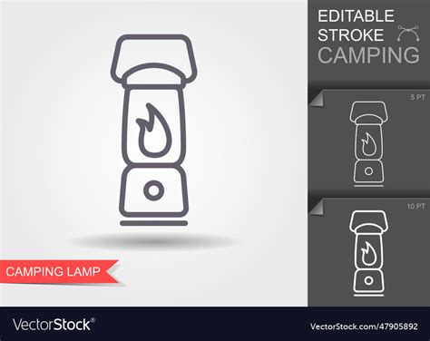 Lantern Camping Lamp Icon Outline Icon Royalty Free Vector