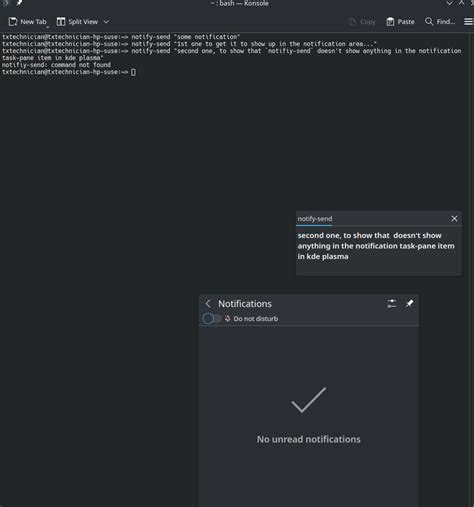 How Can I Get A Notification To Show In The Notification Center From A Bash Script Help Kde