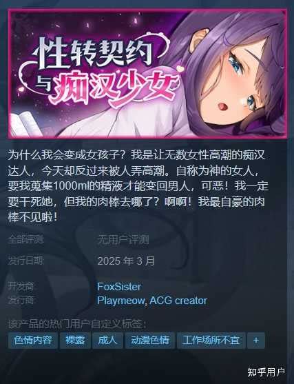 steam上有那些性转换题材的游戏 知乎