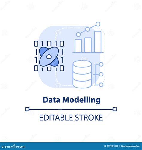 data modelling light blue concept icon stock vector illustration of