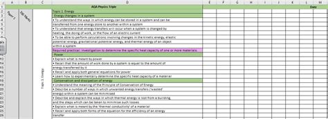 Aqa Gcse Science Physics Revision Tracker Plc 9 1 Teaching Resources