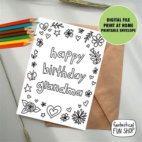 Happy Birthday Grandma Printable Card Holiday Printable Activities