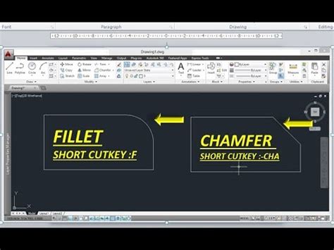 AUTOCAD TUTORIAL - How to Use Fillet & Chamfer Command in Autocad in ...