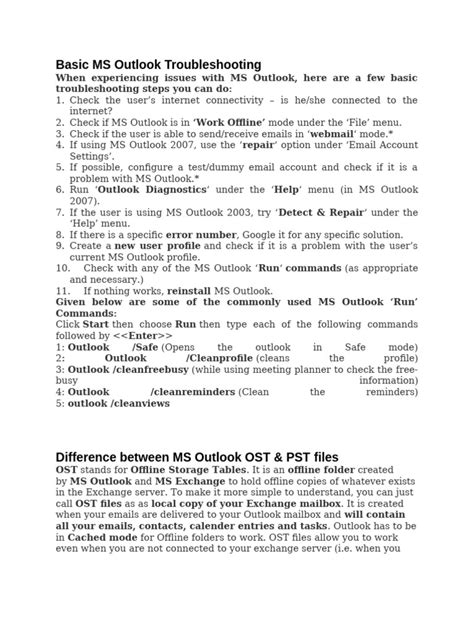 outlook troubleshooting[3051] pdf microsoft outlook software