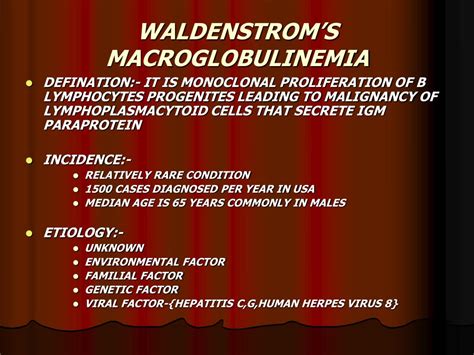 Ppt Waldenstroms Macroglobulinemia Powerpoint Presentation Free