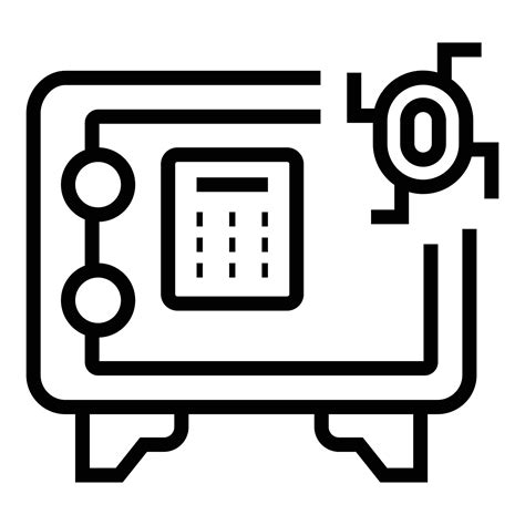 Safe Box Security Icon Outline Vector Safety Lock 15890413 Vector Art