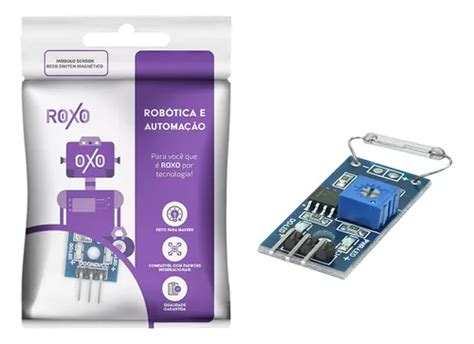 módulo sensor interruptor magnético reed switch roxo mercadolivre