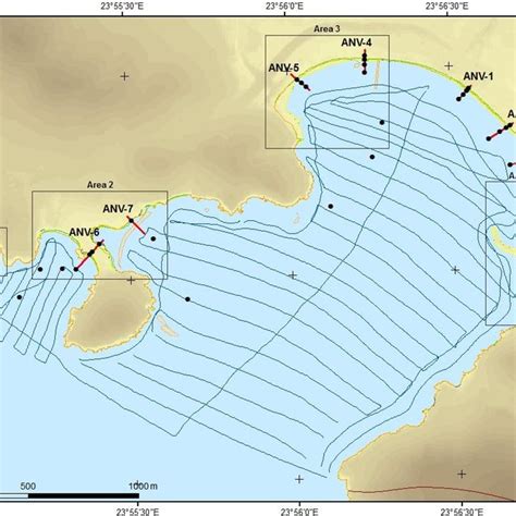 Position Of 7 Topographic Cross Sections Carried Out Along The