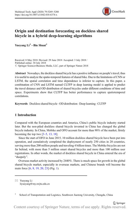 Origin And Destination Forecasting On Dockless Shared Bicycle In A