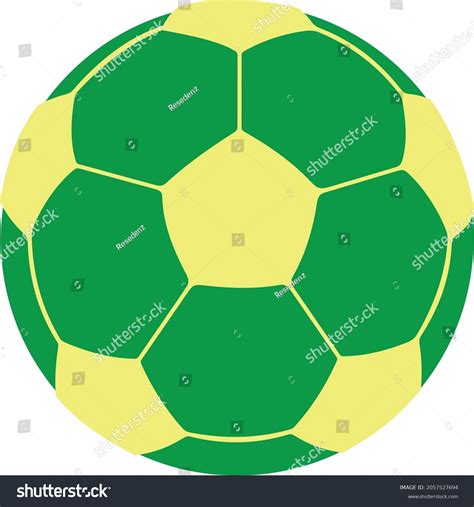 Green Yellow Soccerball Isolated Background Stock Vector Royalty Free