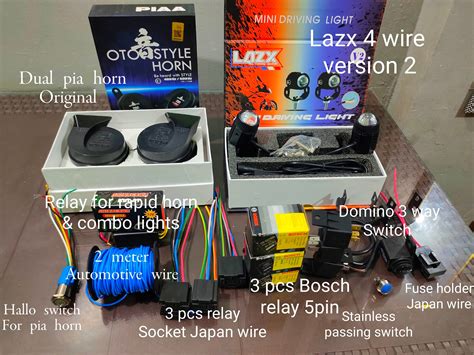 Agmotou - Mini driving light set 2500 pesos ️Lazx version 2 4 wire ️Dual pia horn original ...