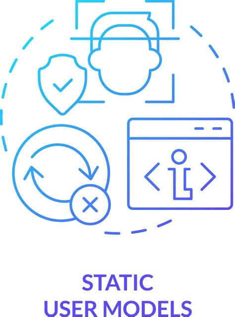 Static User Models Blue Gradient Concept Icon Human Computer