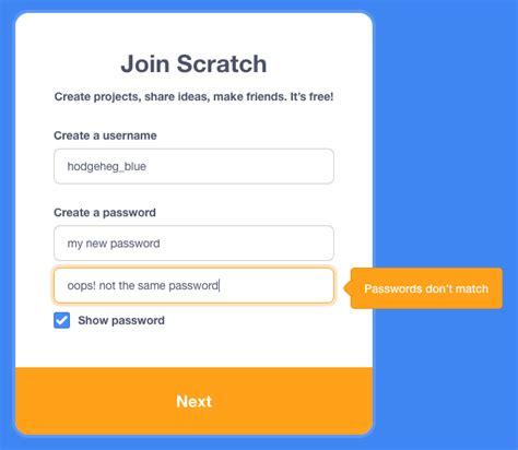 Confirming Passwordrepeat Password When Creating An Account Discuss