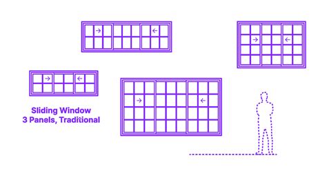 sliding window 3 panels traditional dimensions and drawings