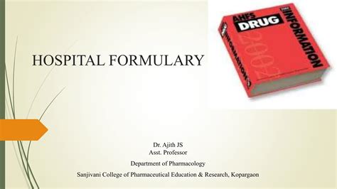 Hospital Formulary Guide Ppt