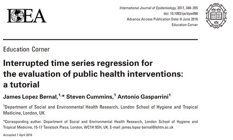 논문 리뷰 Interrupted Time Series Tutorial