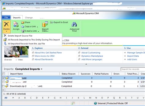 daynight microsoft dynamics crm 2011 data management import export