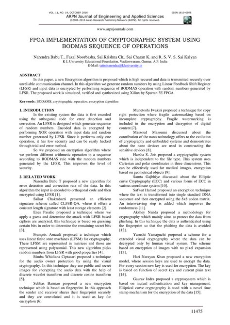 Pdf Fpga Implementation Of Cryptographic System Using Bodmas Sequence Of Operations