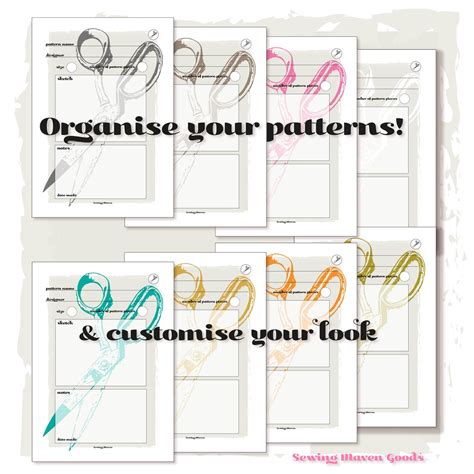 Scissors Pdf Sewing Pattern Envelope Cover Printable Sewing Pattern Storage Envelope Template