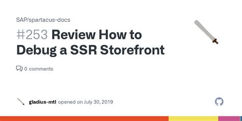 Review How To Debug A Ssr Storefront · Issue 253 · Sapspartacus Docs