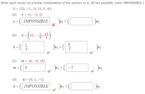 Solved Write Each Vector As A Linear Combination Of The Chegg