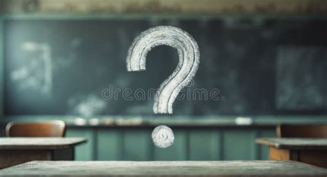 Question Mark Drawn On Chalkboard In Classroom Education And Learning