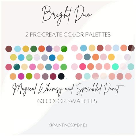 Bright Procreate Color Palette Bundle Color Swatches IPad Illustration Tools Colorful