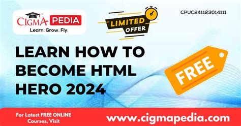 Learn How To Become Html Hero 2024 Free Udemy Course Cigma Pedia