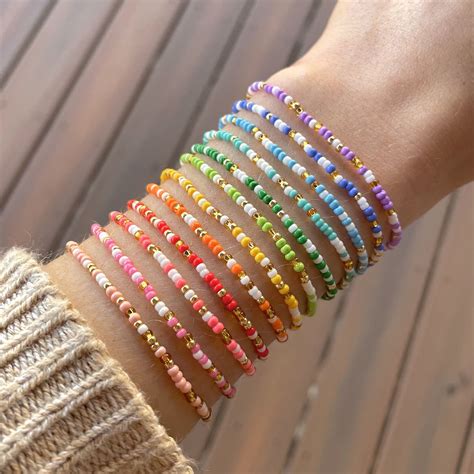 Rainbow Luxe Seed Bead Bracelet Collection Etsy In 2024 Beaded
