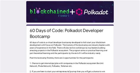jyoti bhasin on linkedin 60 days of code polkadot developer bootcamp
